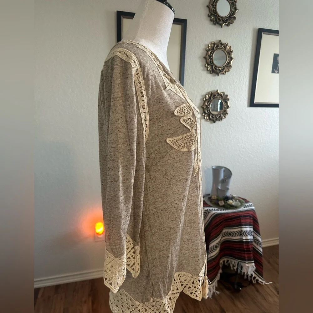 Ryu | Tops | Nwt Ryu Crochet Trim Tie Front Tunic Top | Poshmark